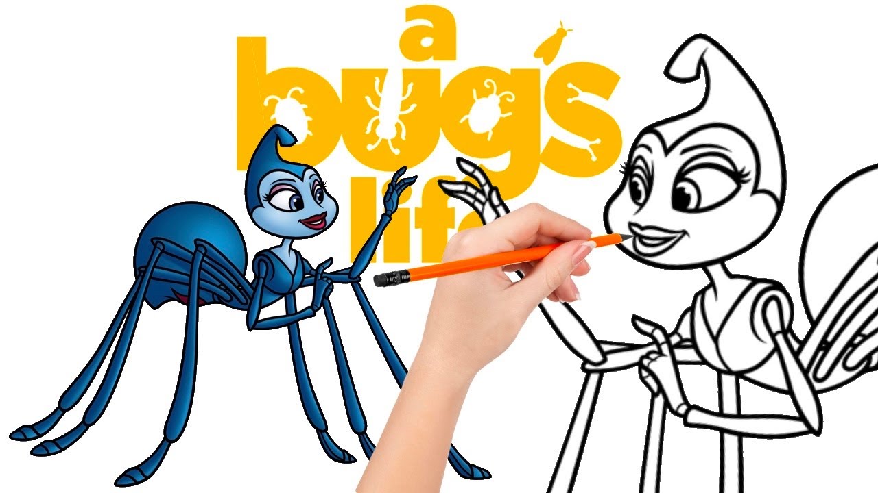 How to draw Rosie, a black widow spider - A Bug's Life - YouTube
