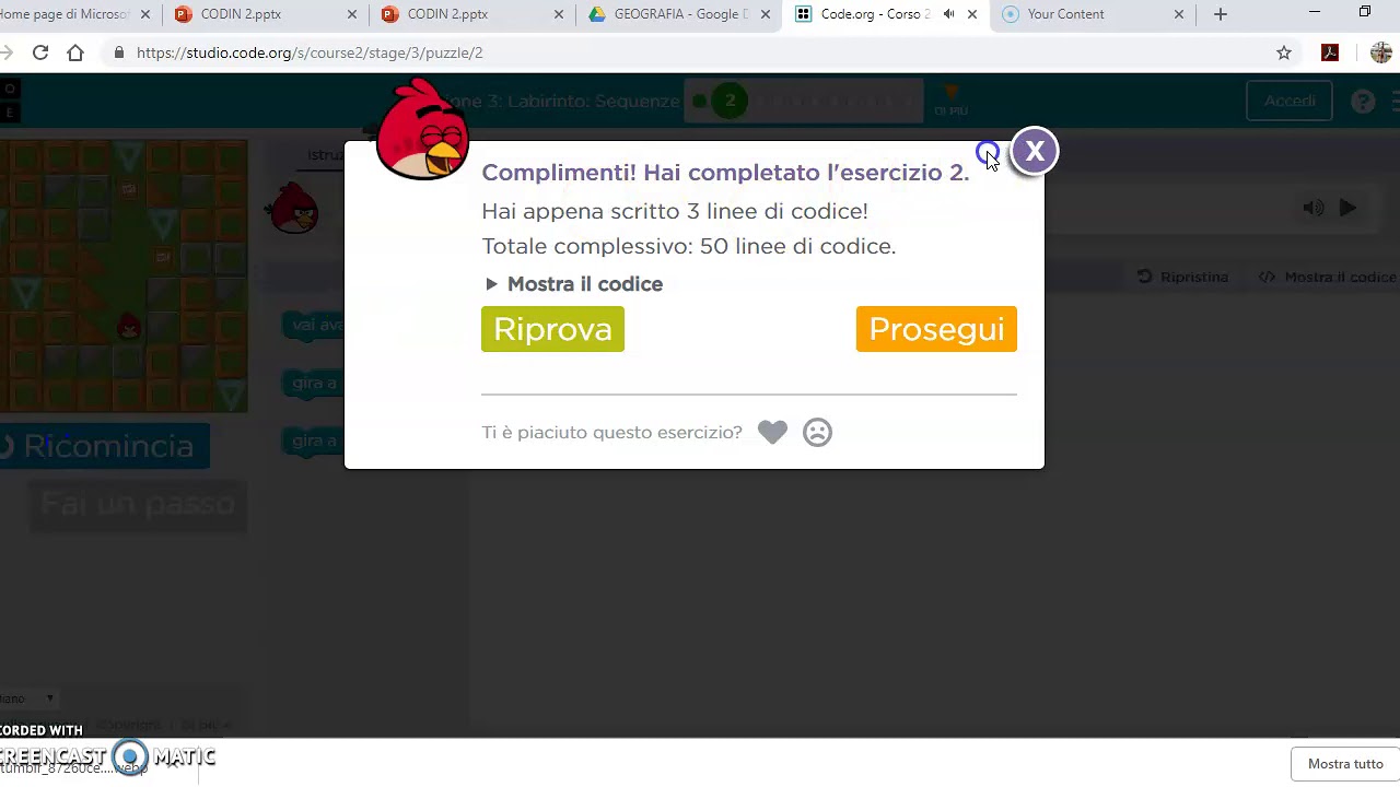GAME PLAY DEL GIOCO '' ANGRY BIRD'' DI CODE.ORG - YouTube