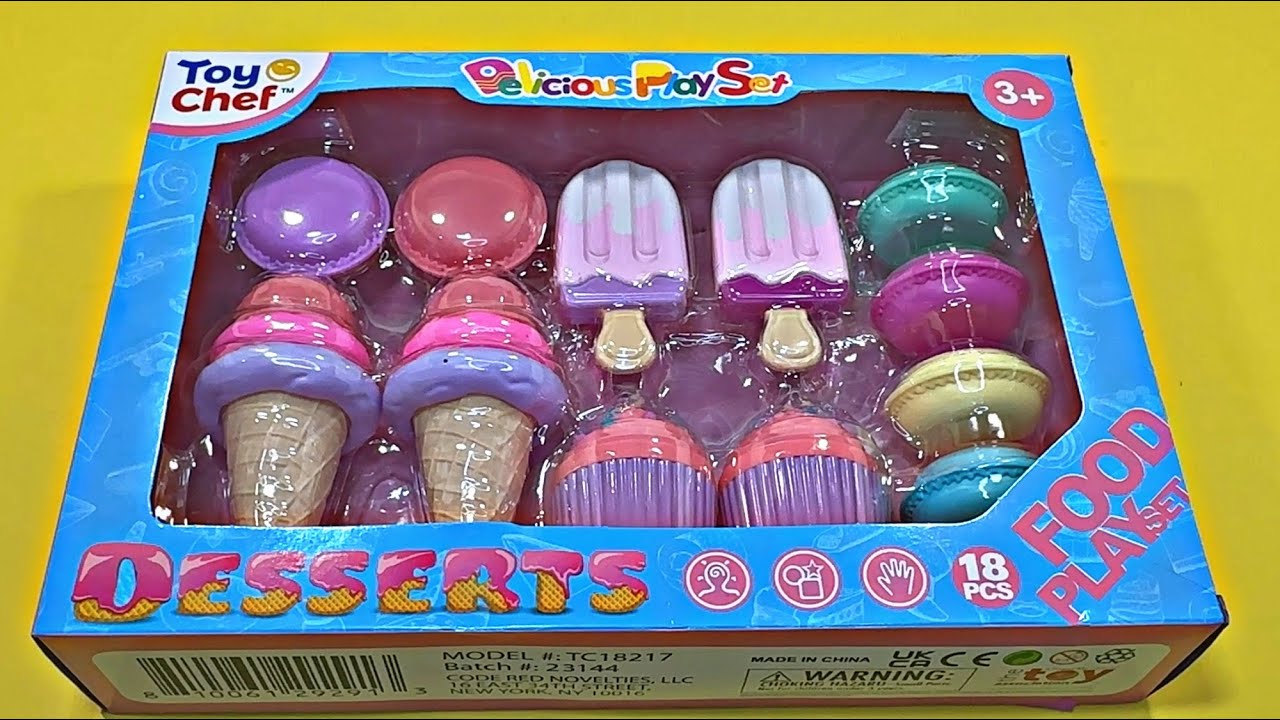 ASMR_Video I Satisfying With Unboxing Delicious Play Set I Desserts ice ...