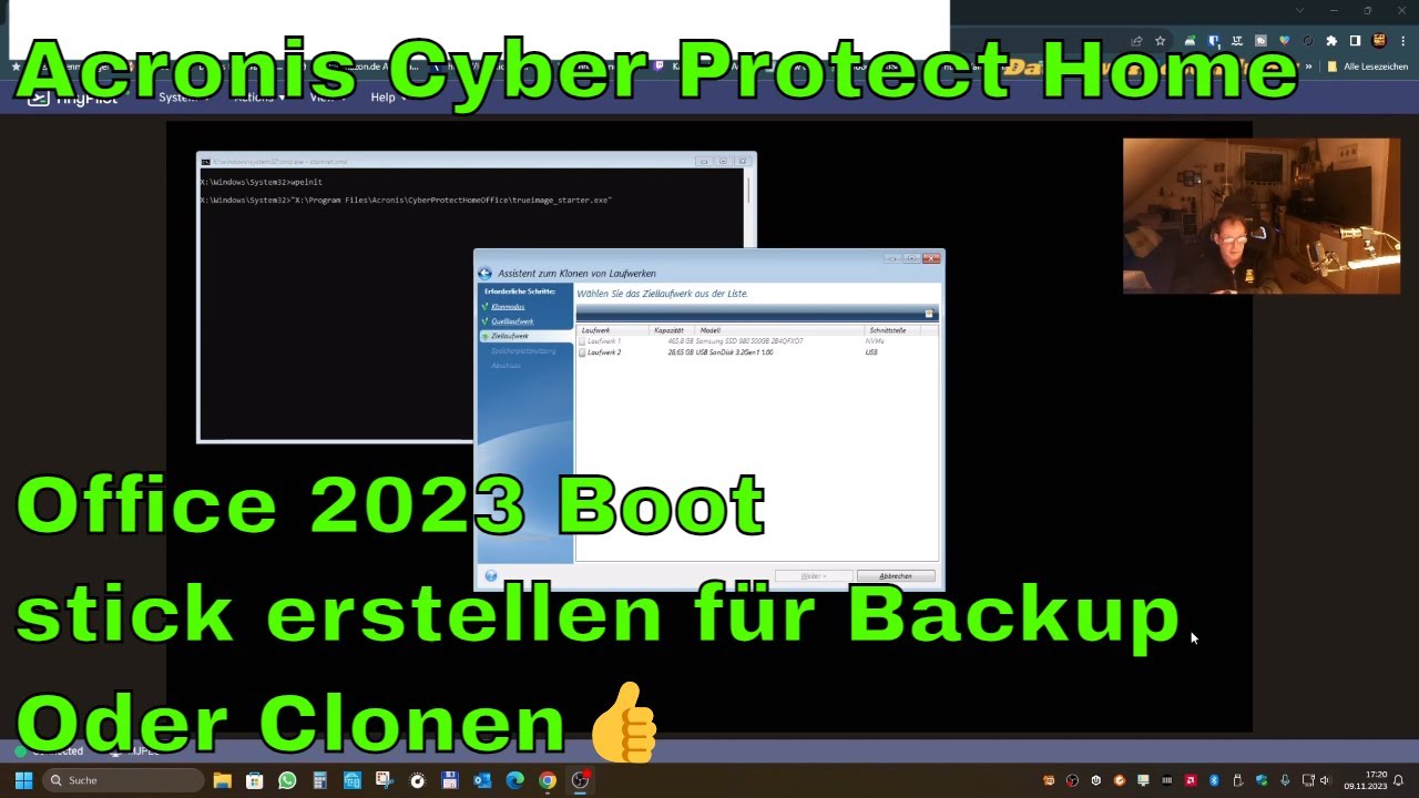 Acronis Cyber Protect Home Office 2023 Boot stick erstellen für Backup ...