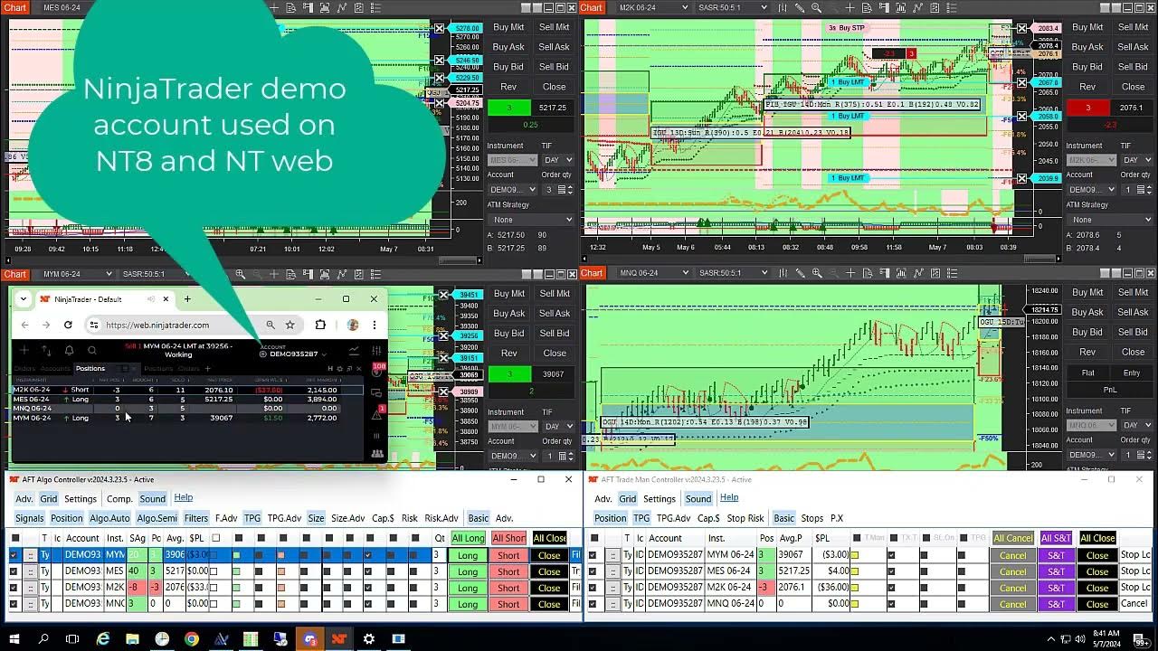 AFT8 Trades with NinjaTrader Desktop web or mobile - Algo Trading Systems - YouTube