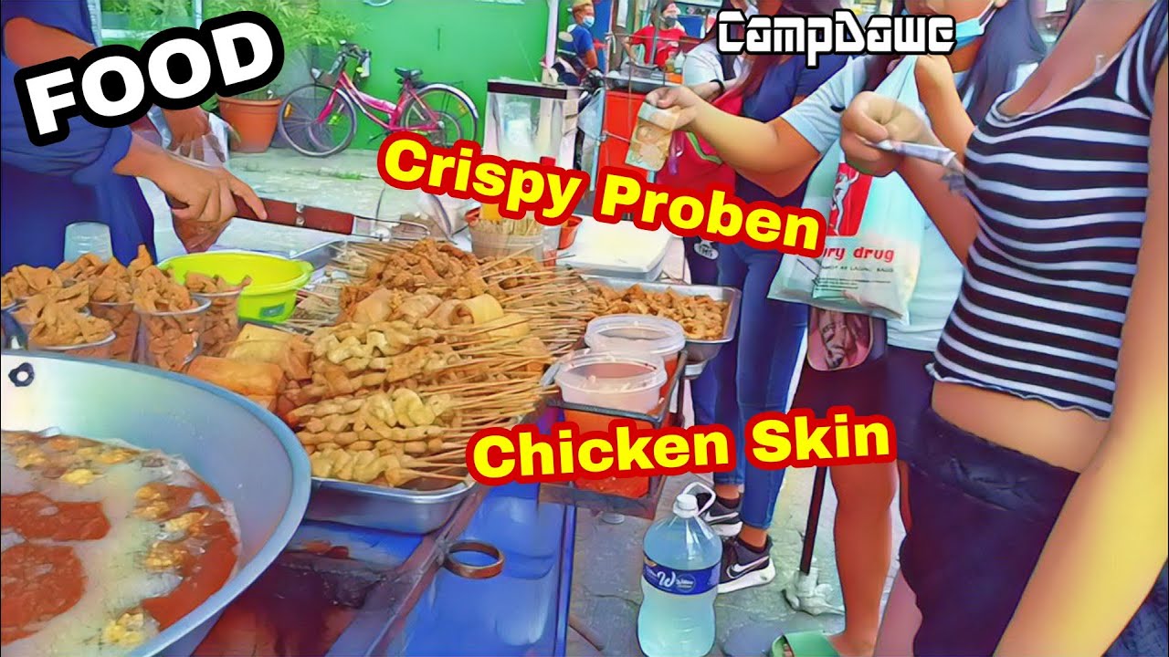 [POV EATING] FILIPINO STREET FOOD 🇵🇭 | CRISPY PROBEN & CHICKEN SKIN ...