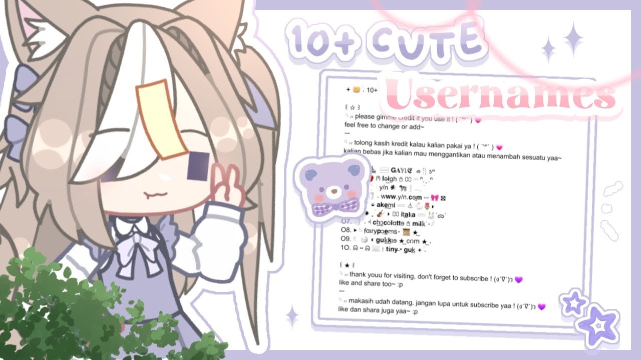 𖥔 🥞 ࣪˖ 10+ Cute Usernames & Symbols ! | gacha video - YouTube