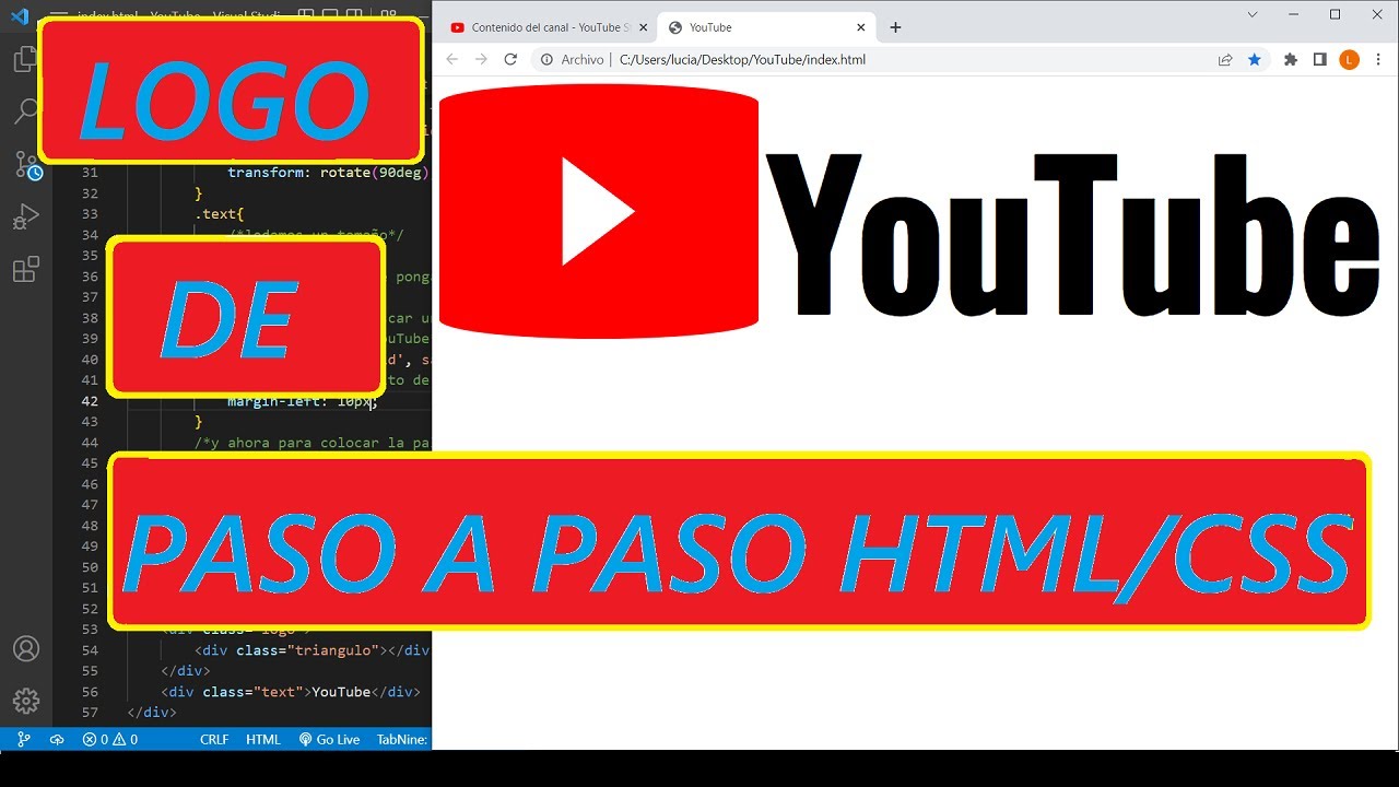 Logo de YouTube con pocas lineas de código utilizando display flex con HTML5 y CSS - YouTube