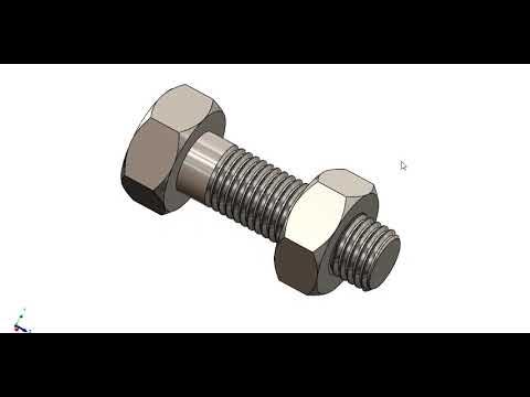 solid modeling nut and bolt - YouTube