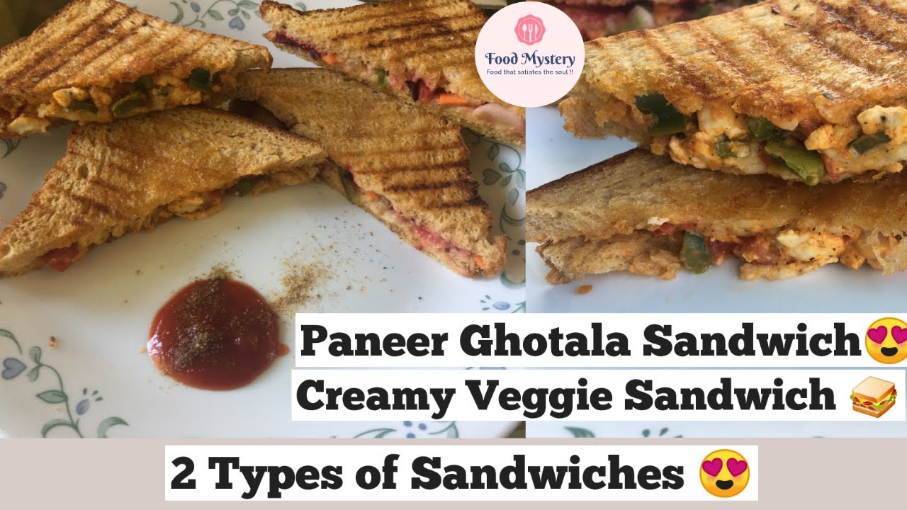 Paneer Ghotala Sandwich | Creamy Veggie Sandwich | Grilled Sandwiches ...