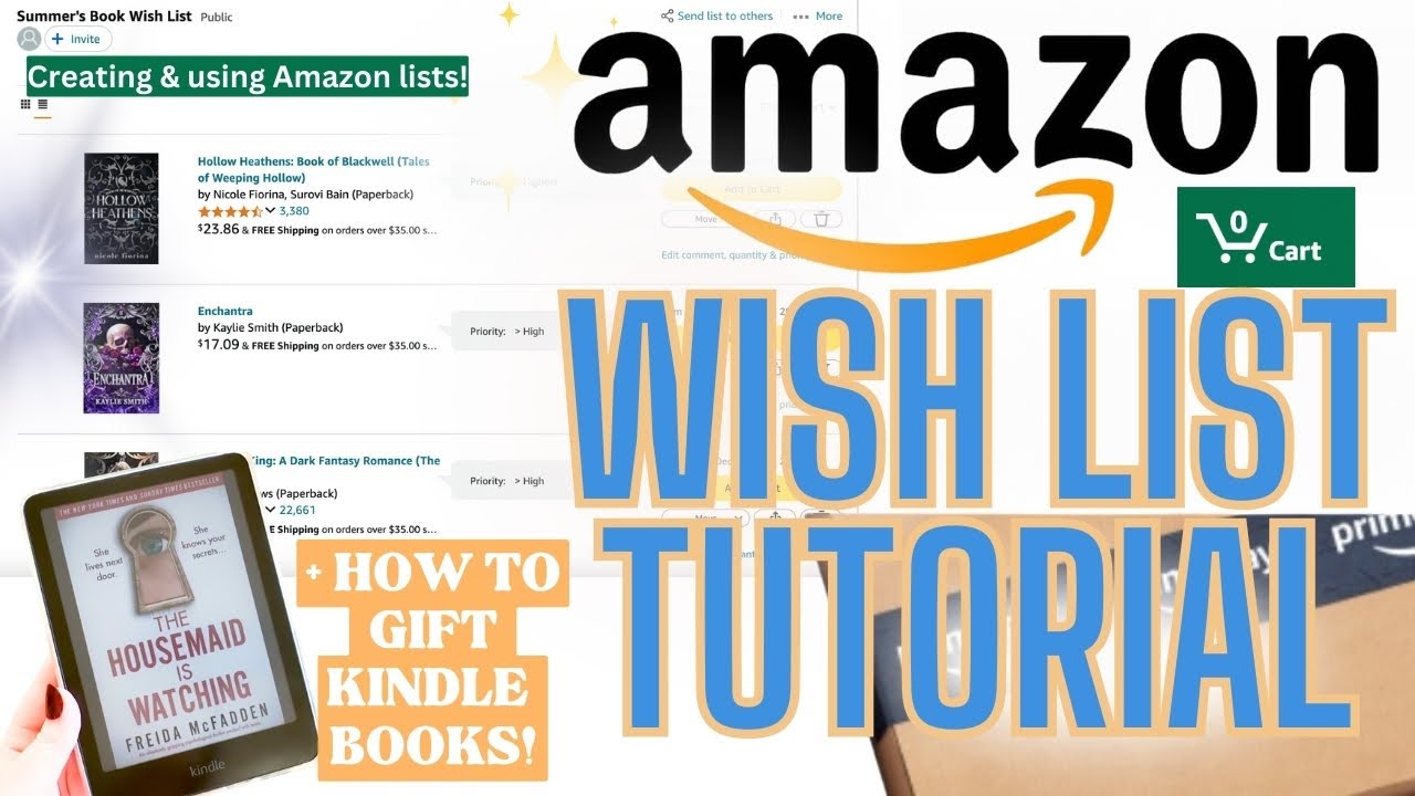 HOW TO CREATE/USE AN AMAZON WISH LIST & HOW TO GIFT A KINDLE BOOK! # ...