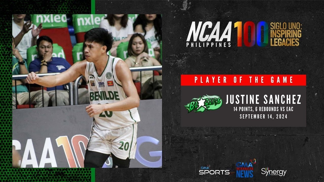 Player of the Game - Justine Sanchez vs. EAC | NCAA Season 100 - YouTube