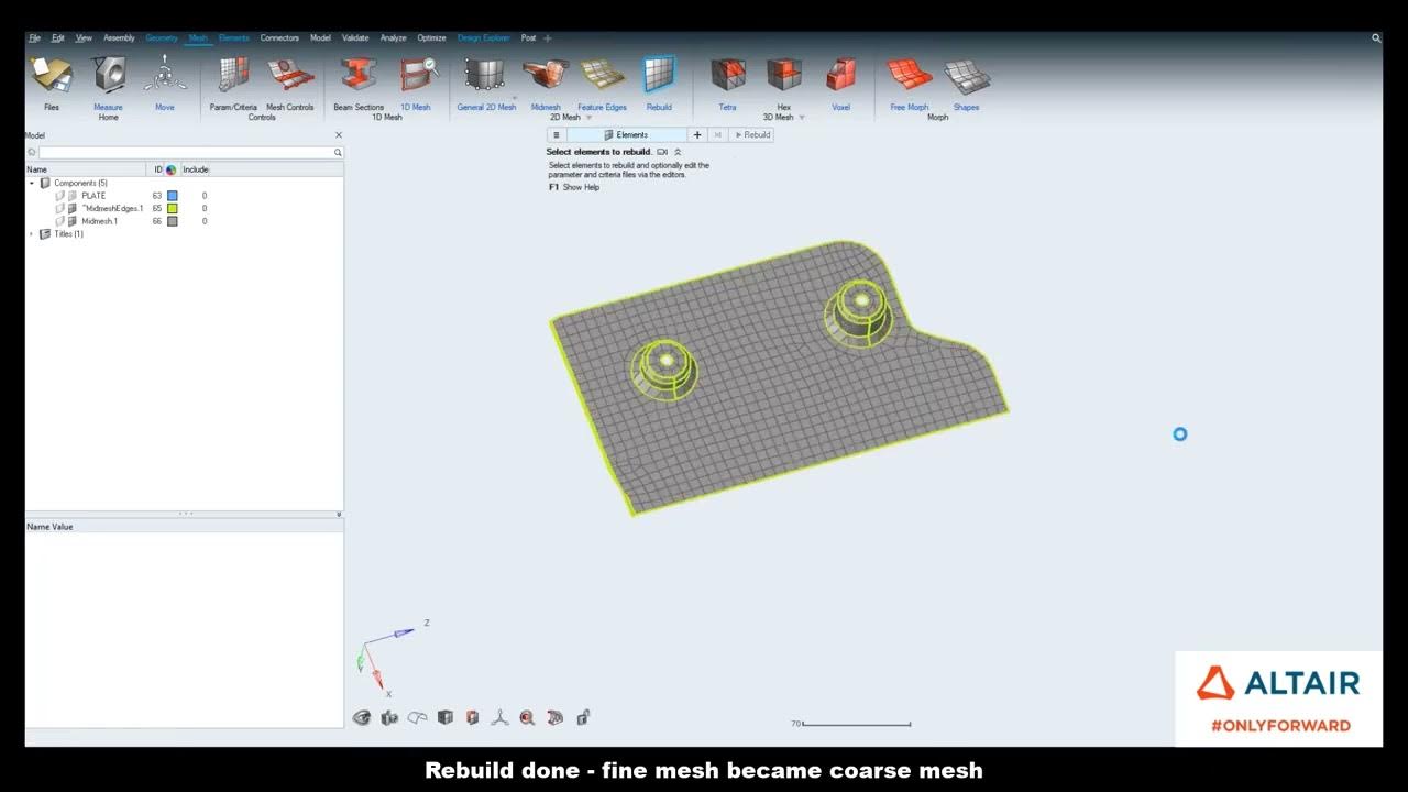 HyperWorks 2021: 2D Mesh Rebuild - YouTube