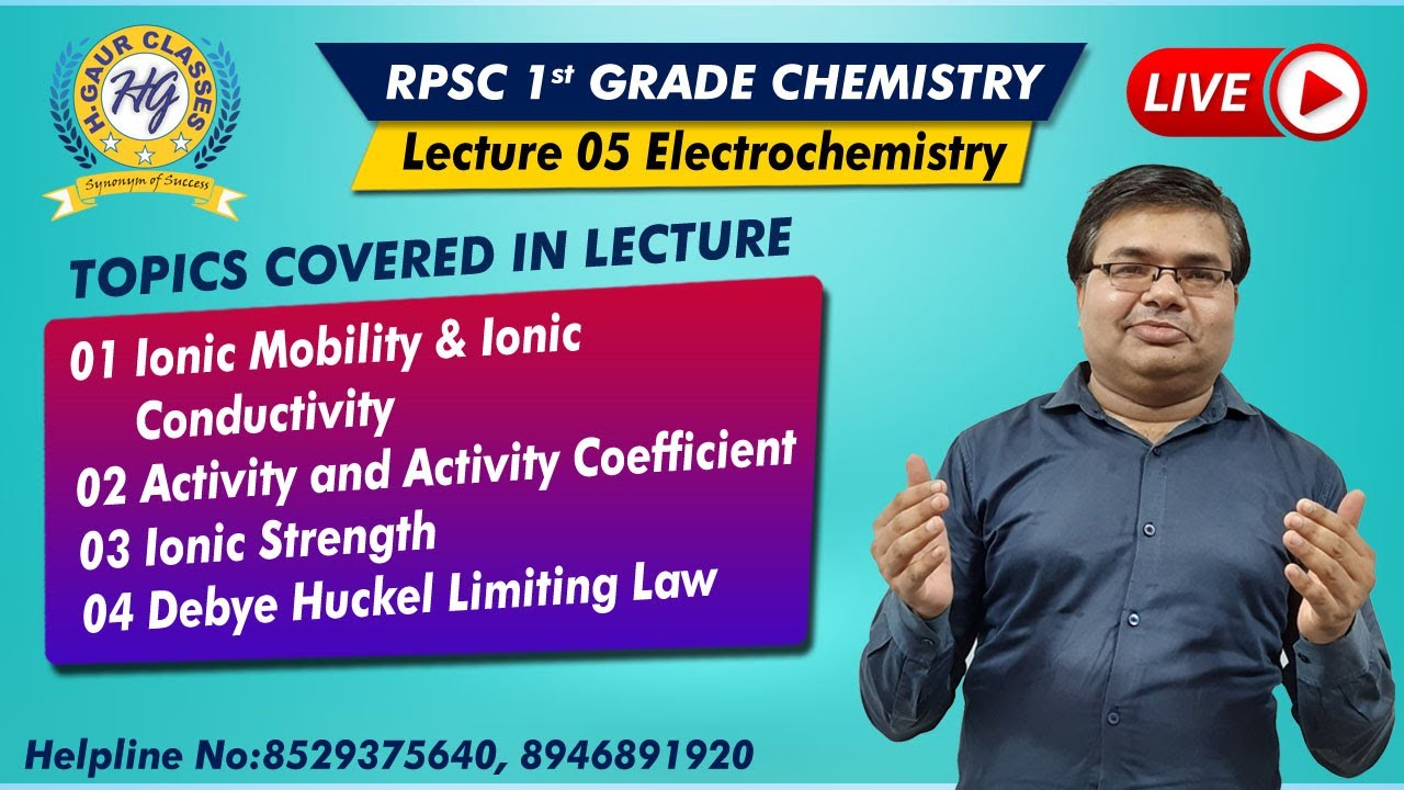 Lecture 05 Electrochemistry | Ionic Mobility & Ionic Conductivity - YouTube