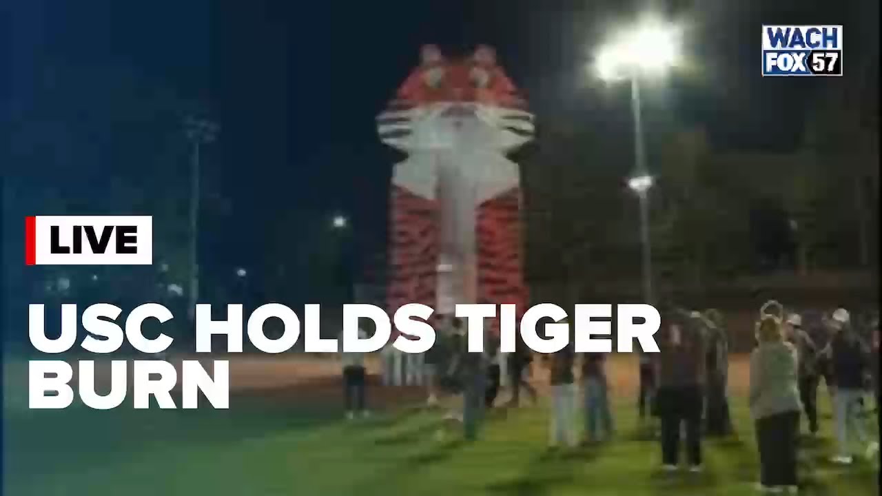 WACH LIVE: USC holds annual Tiger Burn pep rally - YouTube