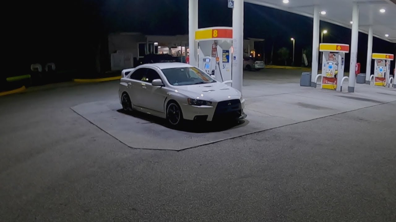 A couple of Evo X's rolling to a meet - YouTube