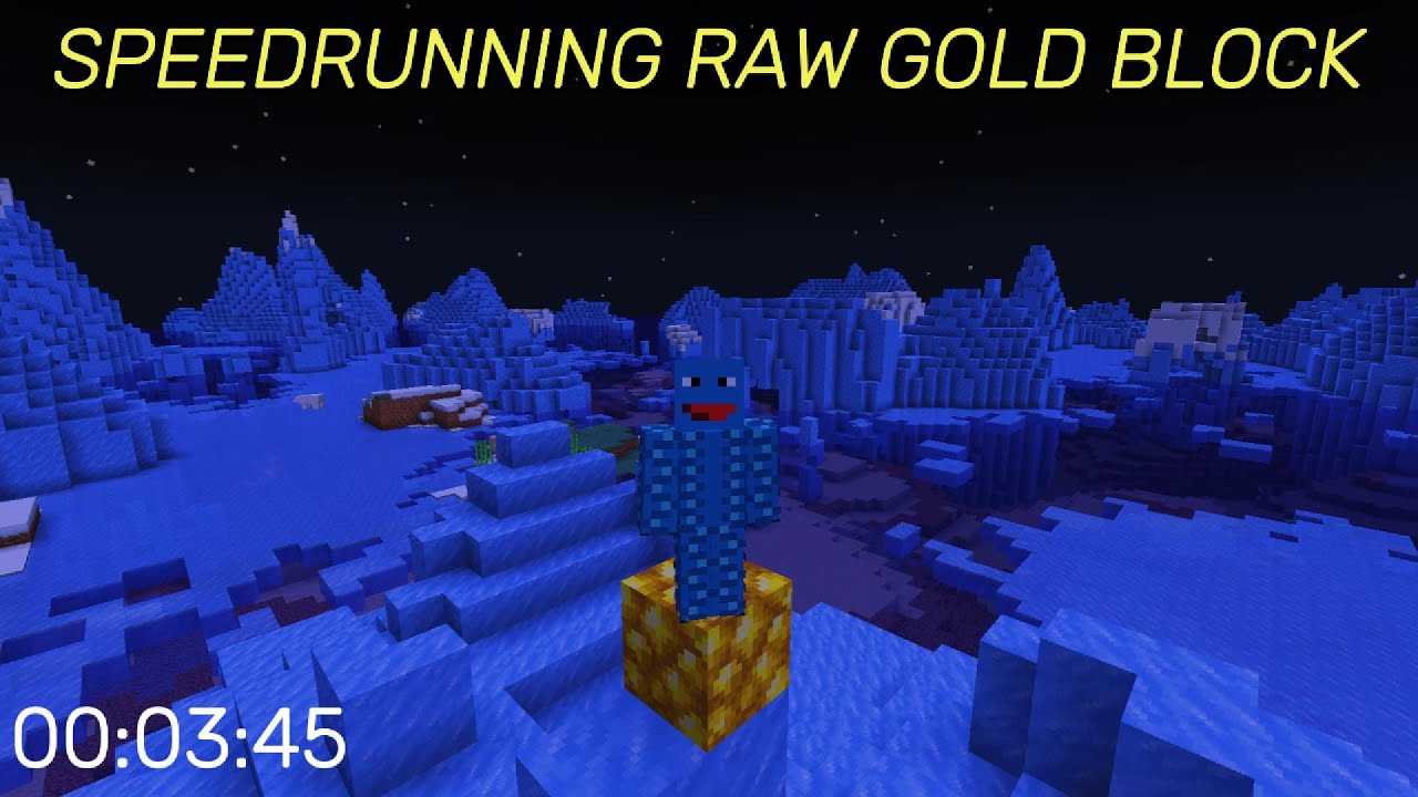 SPEEDRUNNING Raw Gold Block | Minecraft - YouTube