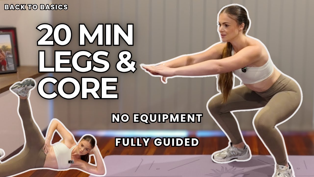 20 MIN Legs & Core Home Workout Strong Glutes & Abs | No Equipment ...
