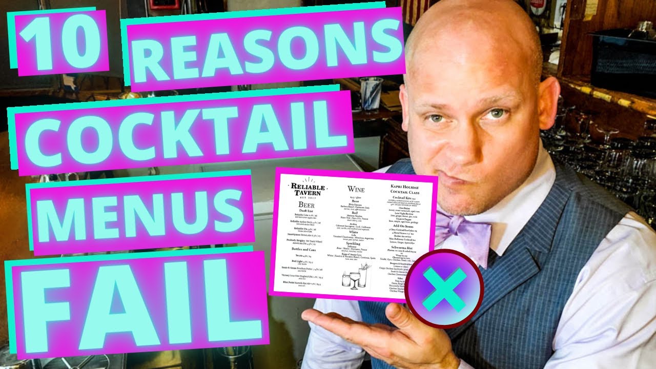 10 REASONS COCKTAIL MENUS FAIL | WHY ORIGINAL COCKTAIL MENUS FAIL IN ...