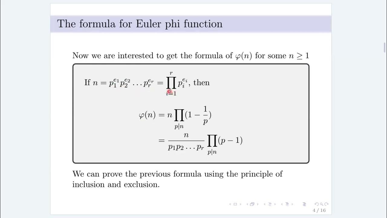 Euler Totient Function Phi Function Part1 Youtube