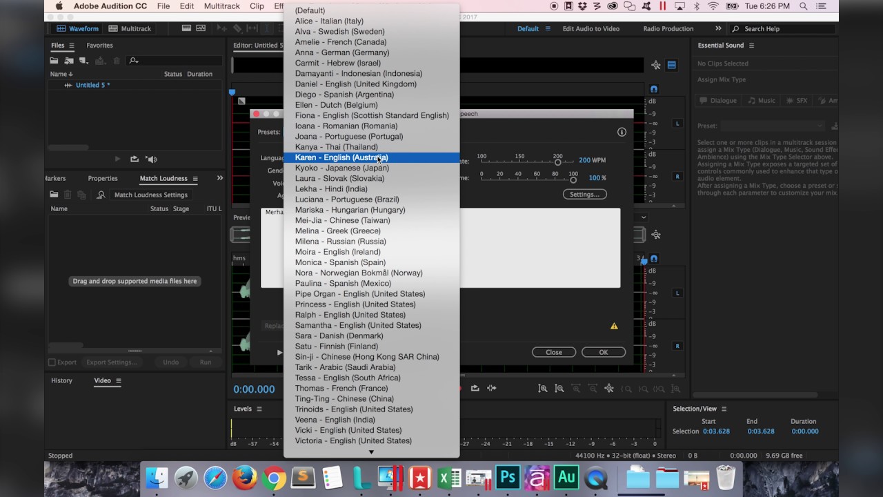 Using the Generate Speech Feature of Adobe Audition - YouTube