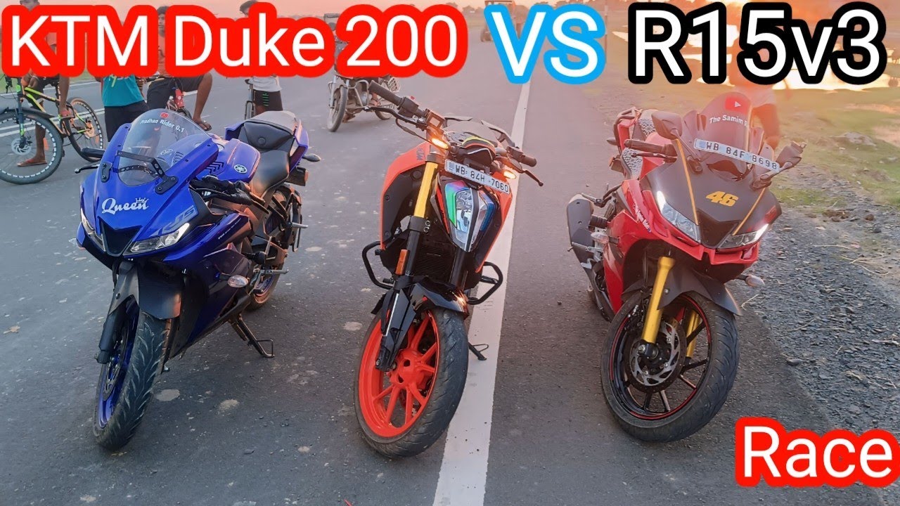 Yamaha R15v3) VS( KTM Duke 200cc Race ll - YouTube