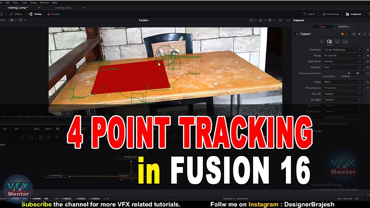 4Point Tracking in Black Magic Fusion 16 || Camera Tracking In Fusion ...