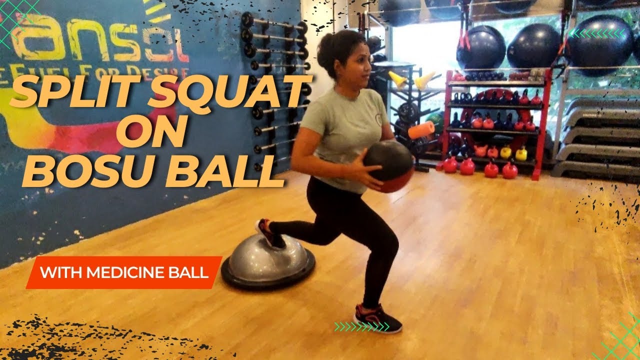 Split Squat Hold On bosu ball || Core strength plus || Isometric ...