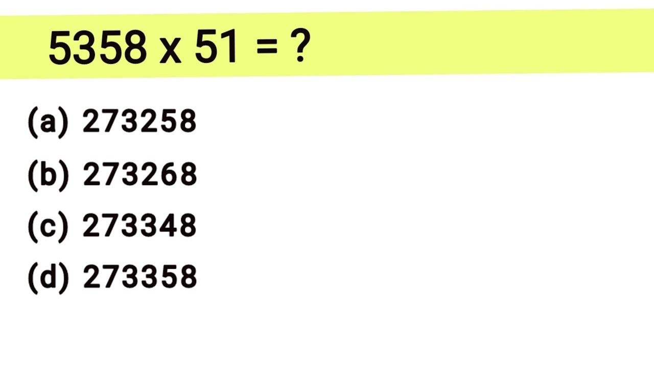 5358×51=? (Short Maths) - YouTube