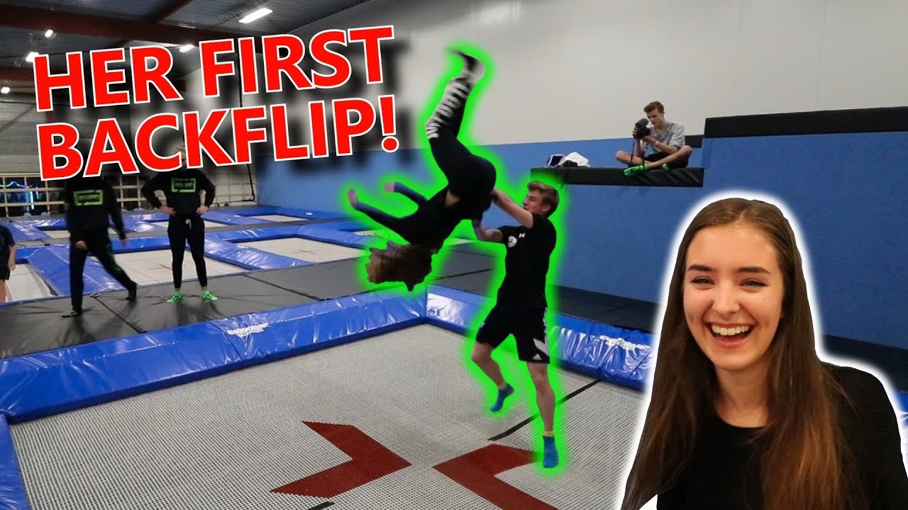 TEACHING A GIRL HER FIRST BACKFLIP! - YouTube