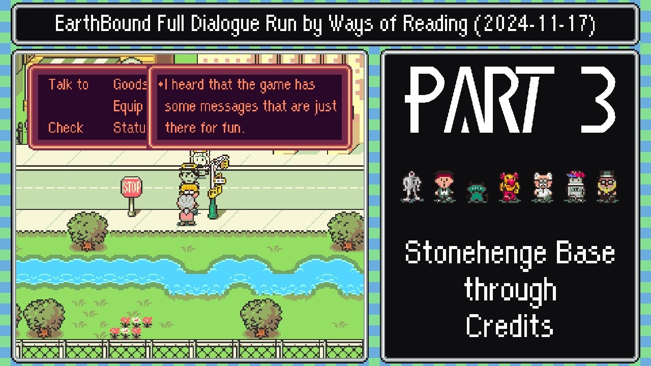 EarthBound - Full Dialogue Run - Part 3/3 (Stonehenge Base - Credits ...
