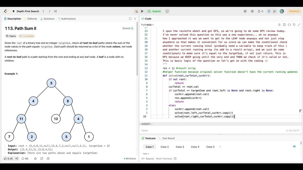 LeetCode Roulette: Path Sum II | Python - YouTube