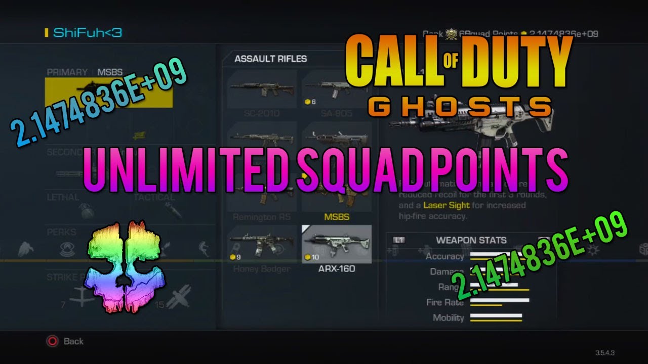 [PS3] Unlimited Squad Points COD Ghosts! (2 BILLION SQUAD POINTS ...