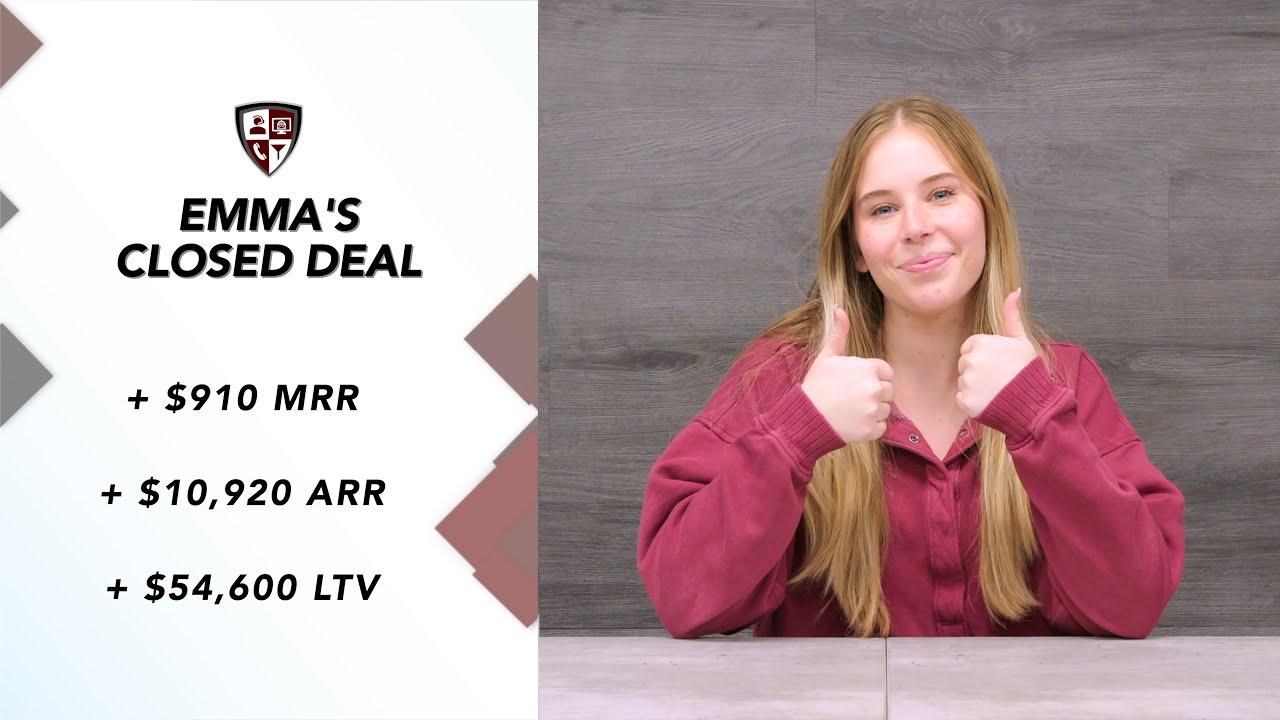 Emma's Closed Deal | $910 MRR, $10,920 ARR, $54,600 LTV - YouTube