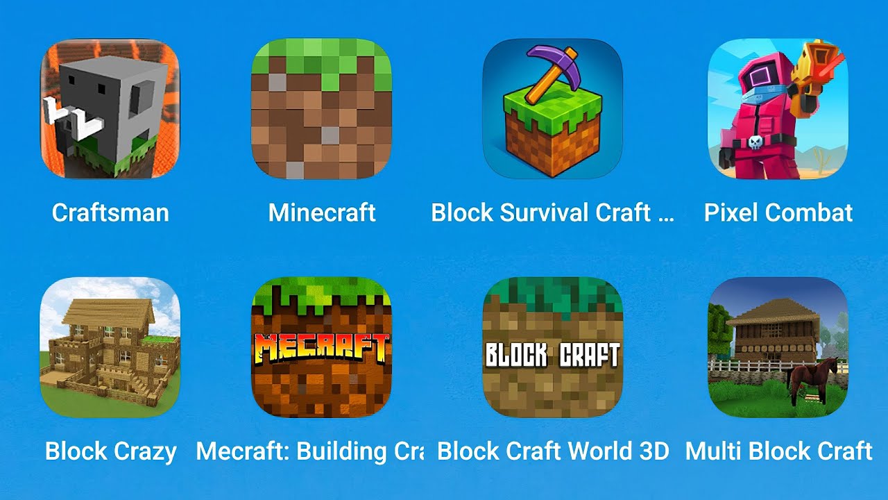 Craftsman, Minecraft, Block Survival Craft, Pixel Combat, Block Crazy ...
