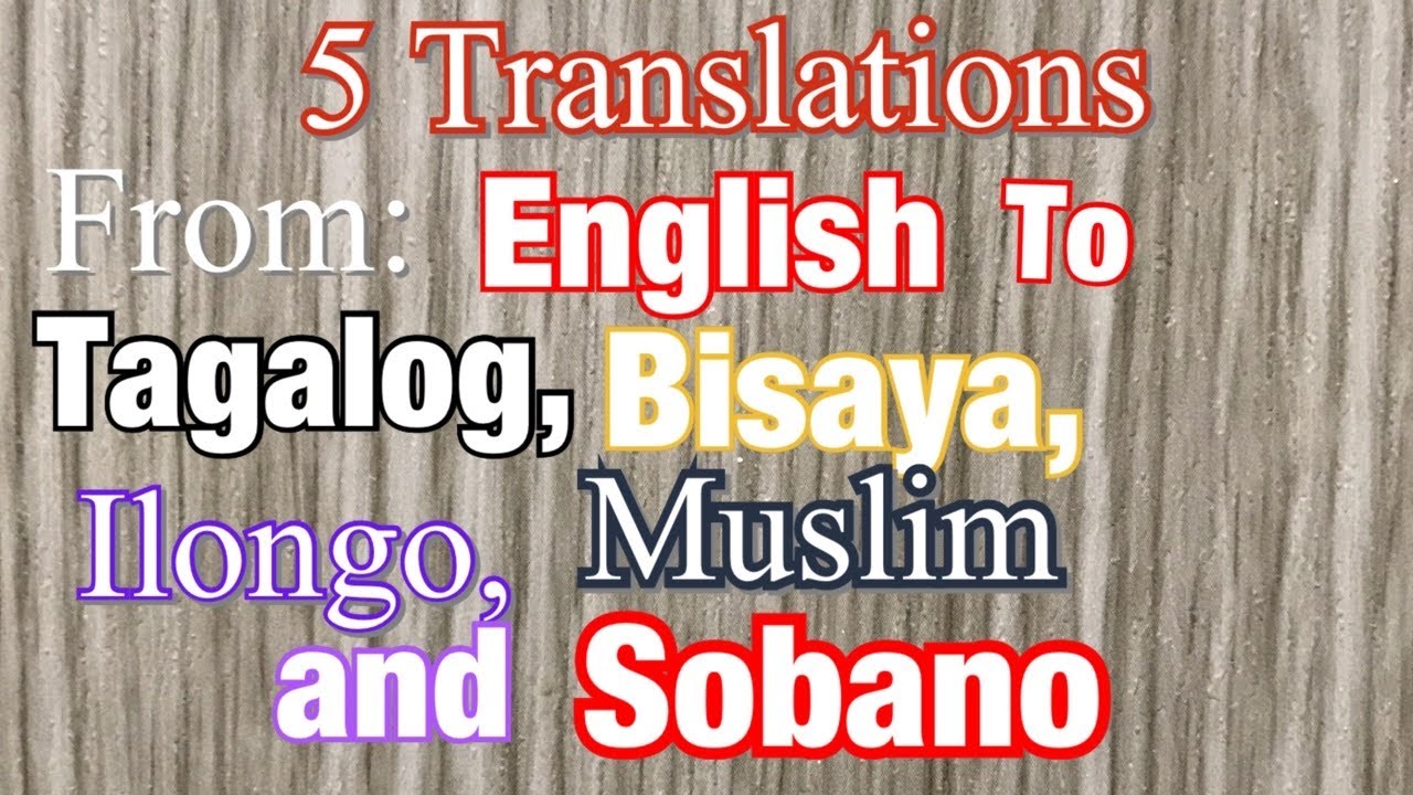 Dialects in the Philippines | Five translation from english - YouTube