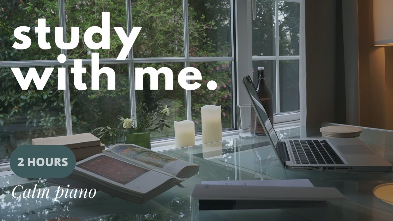 2-HOUR STUDY WITH ME with piano music 🎵 / 50-10 Pomodoro / focus ...