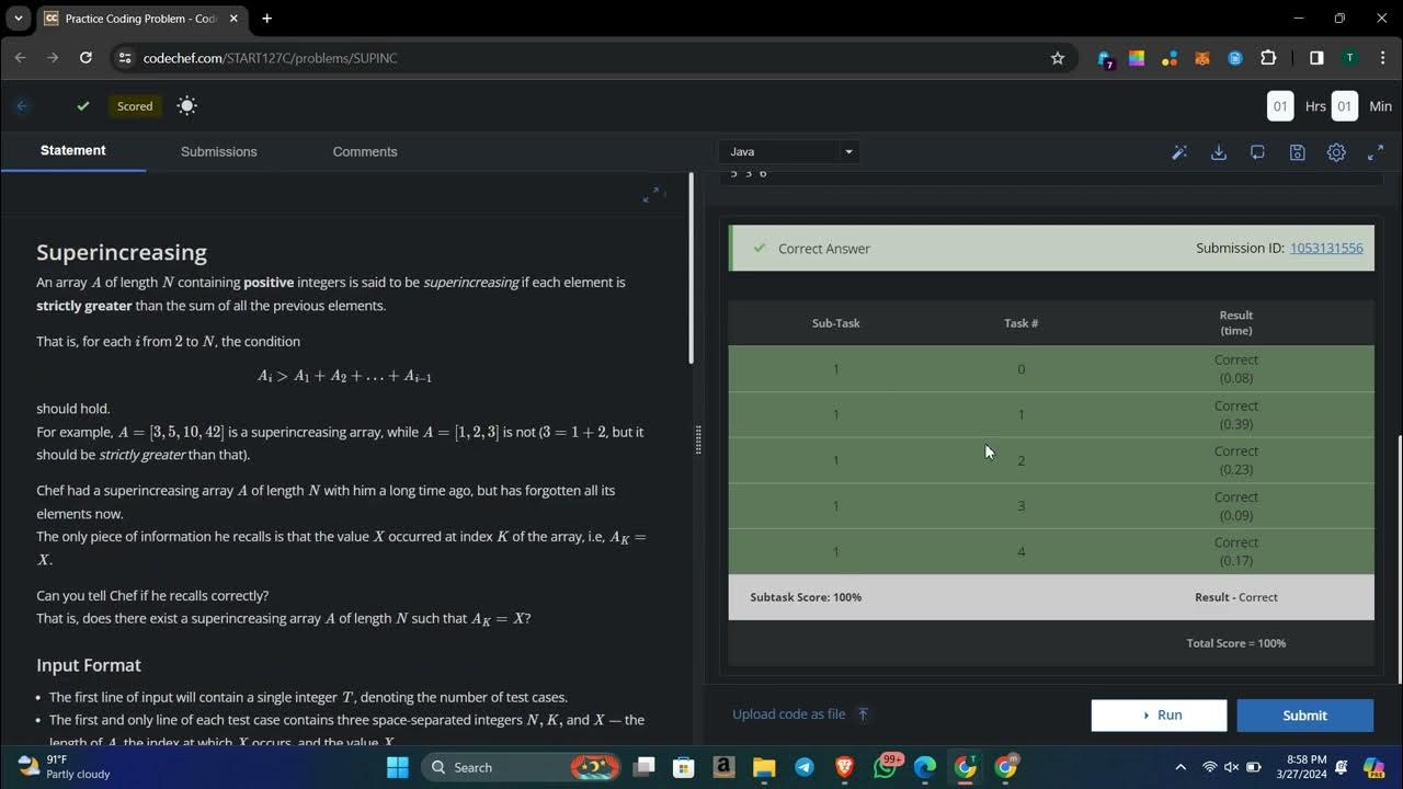 CodeChef Starters 127 Superincreasing - YouTube