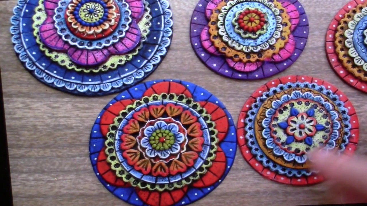 Polymer Clay doodle flowers; inspired by Ginny Baker - YouTube