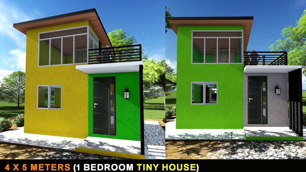 Tiny Home: SMALL HOUSE DESIGN (4 x 5 meters) with roof deck - YouTube