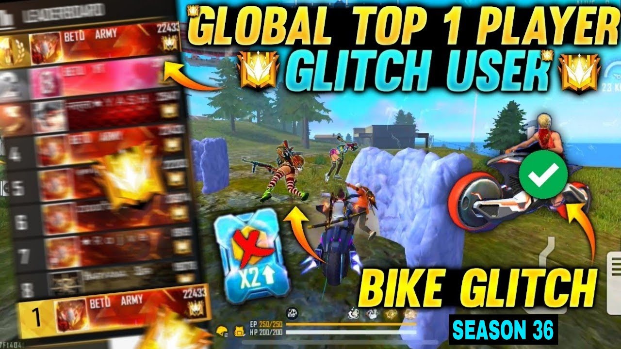 Global Top 1 Player Glitch User ||Bike Glitch Video Leaked || Grand Master In 1 Hour Season 36 ...