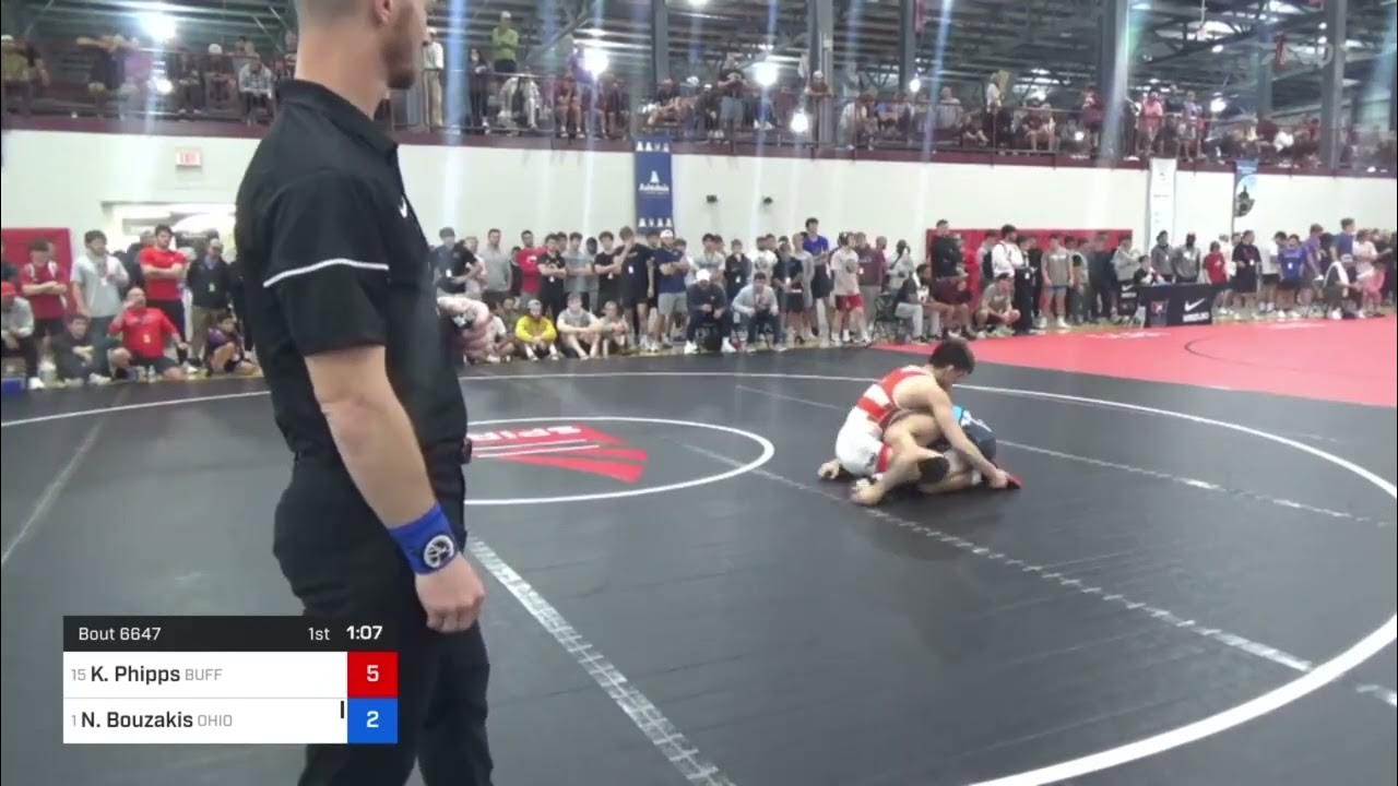 2024 U23 Men’s Freestyle Nationals : Nic Bouzakis vs Kurtis Phipps : 61 KG Best 2-3 finals - YouTube