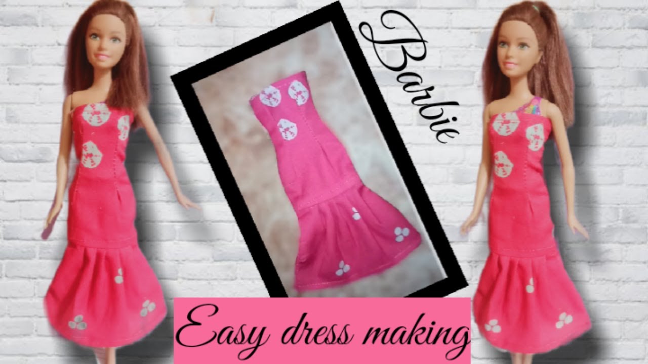 🌺MAKING EASY & BEAUTIFUL DOLL DRESS || barbie doll clothes || A-Doll ...
