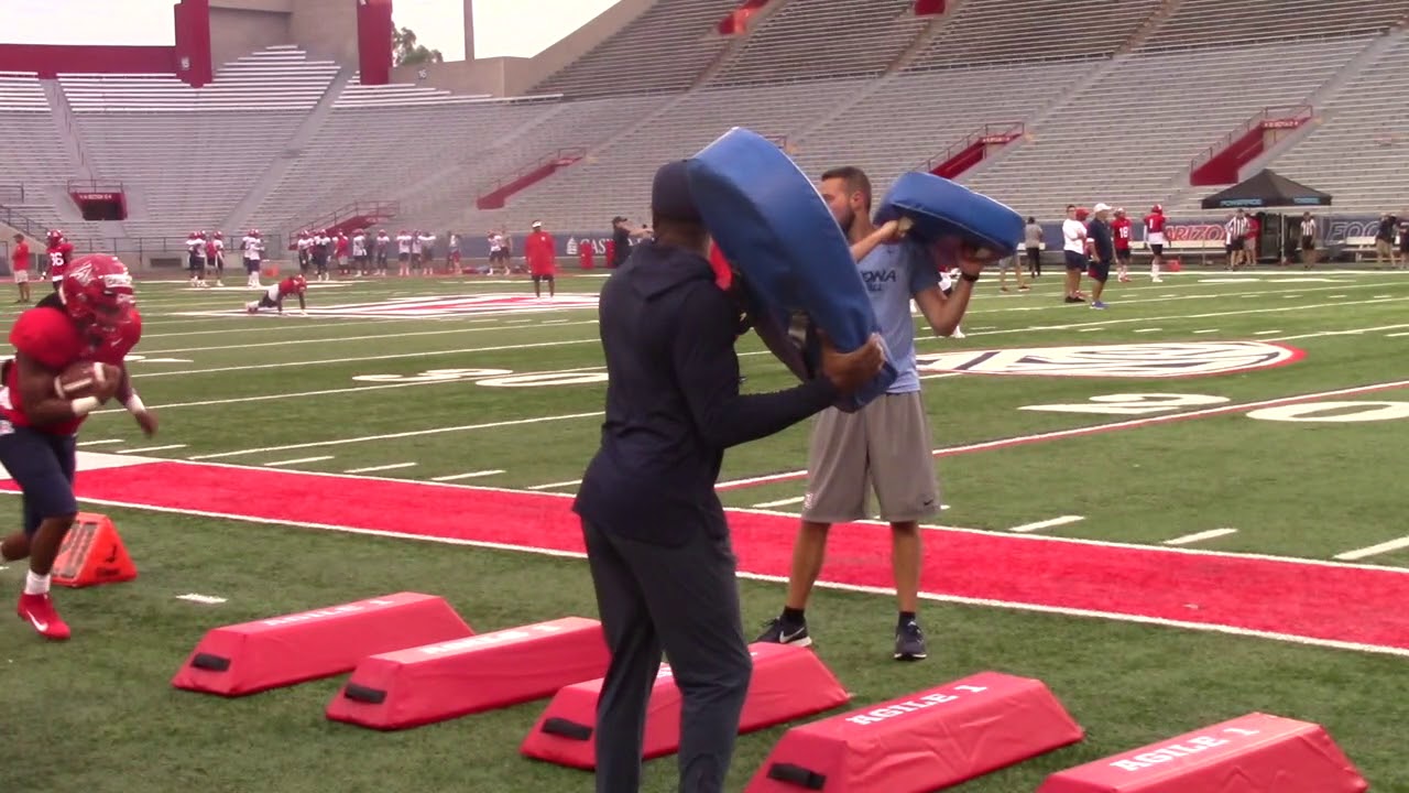 Arizona running back foot drills - YouTube