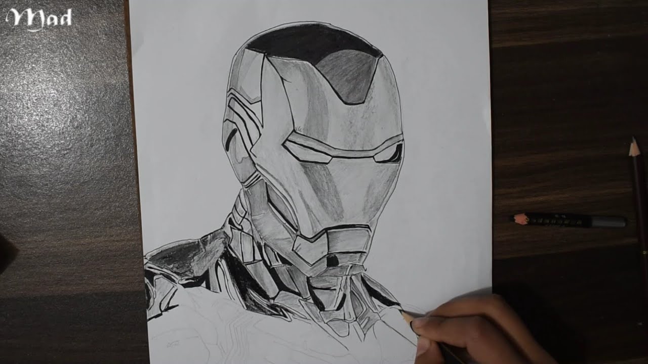Drawing Iron Man -Marvel - Timelapse - MAD Art - YouTube