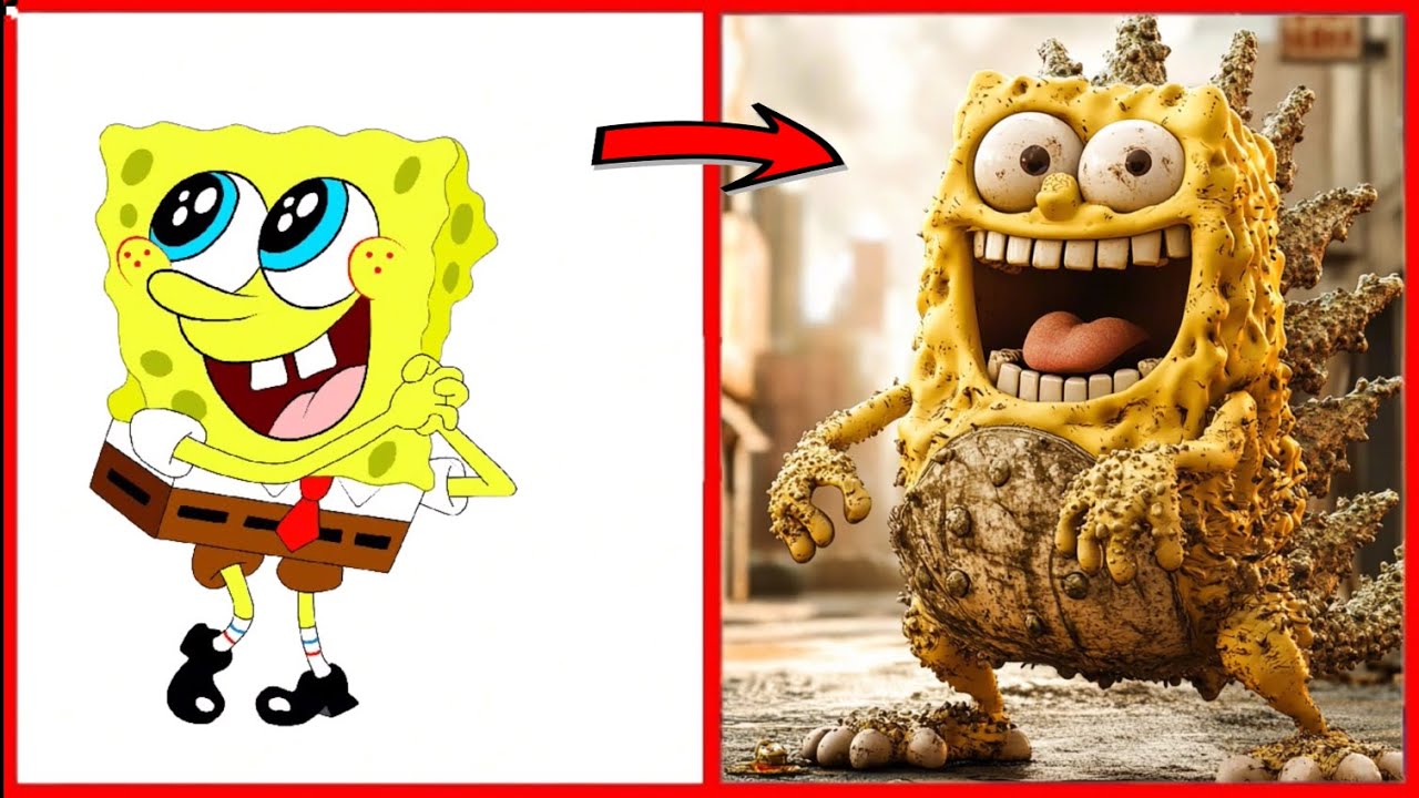 SpongeBob SquarePants as Robot Skeleton - All Characters - YouTube