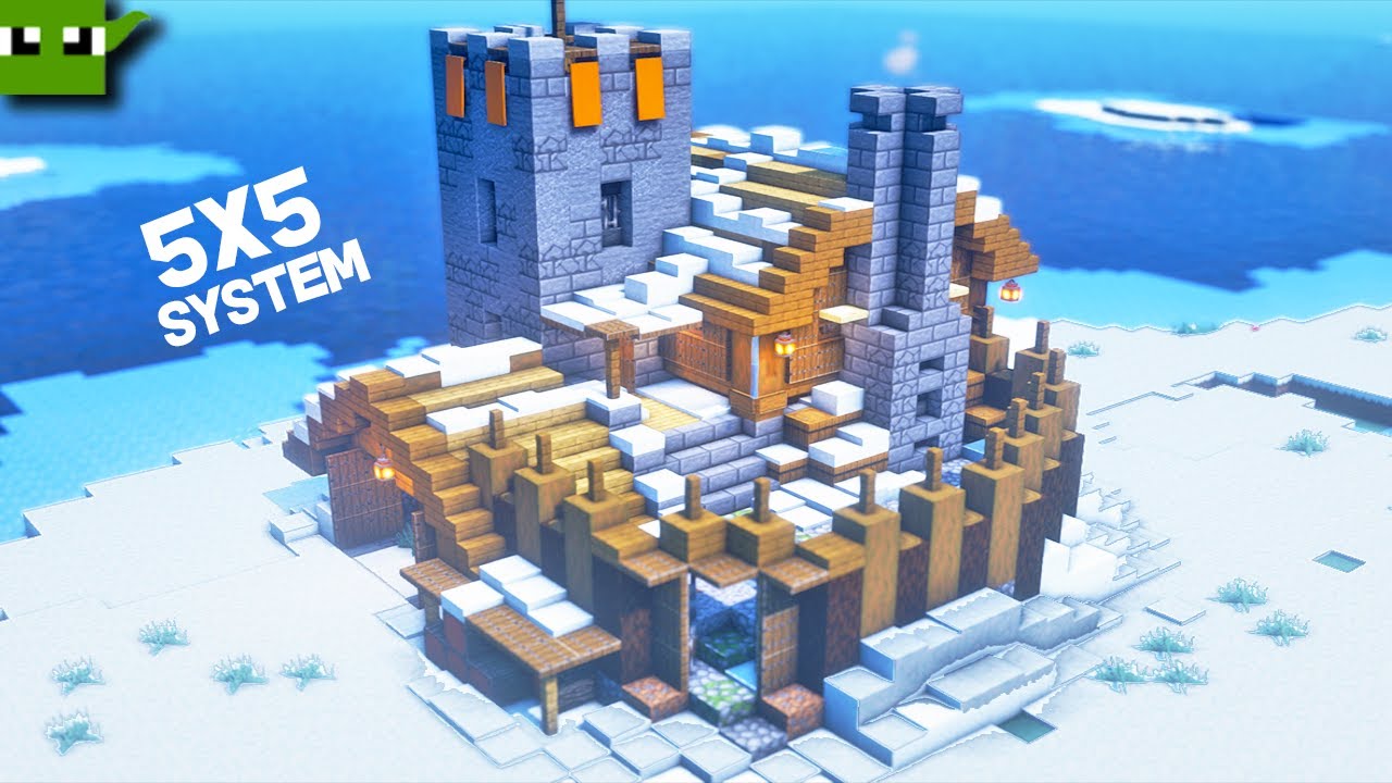 Minecraft | How to Build a Snowy Tundra FORTIFIED House [EASY 5x5 ...