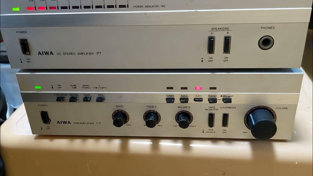 銘機 AIWA アンプ パワーアンプ・プリアンプ S-P7・ S-C7とGoogle pixel4 zoom am7接続 携帯収録 - YouTube