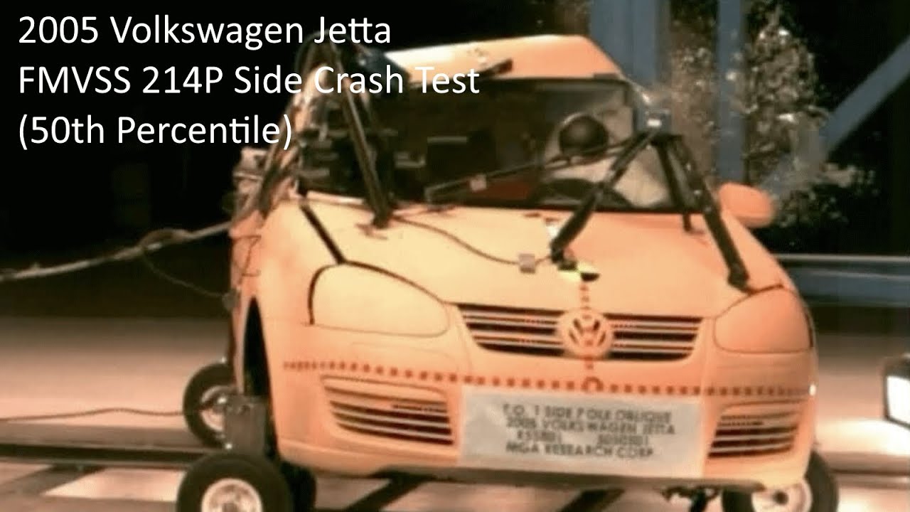 2005-2010 Volkswagen Jetta FMVSS 214P Side Pole Crash Test (50th ...
