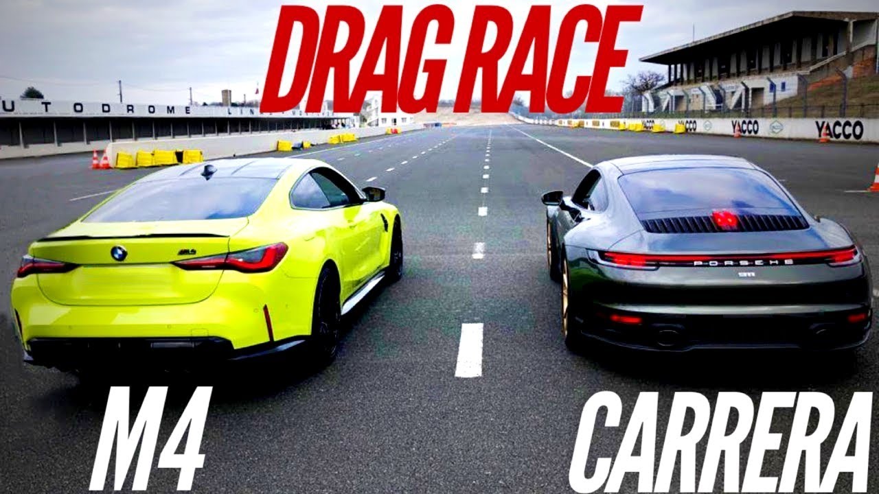 DRAG RACE - BMW M4 G82 vs PORSCHE 911 CARRERA (992) - YouTube