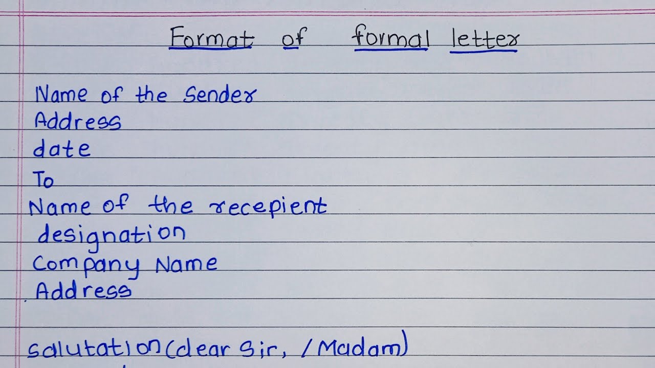 Format of Formal letter in easy way || Formal letters #education #viral ...