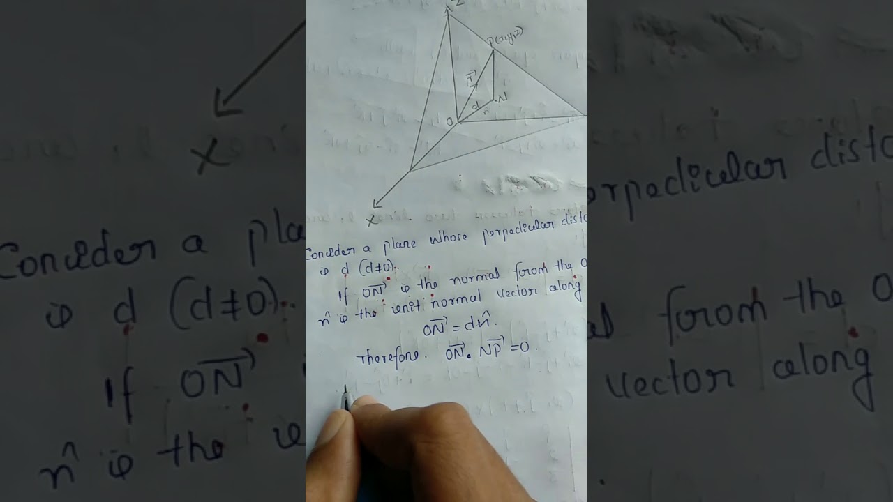 Derive equation of a plane in normal Form. - YouTube