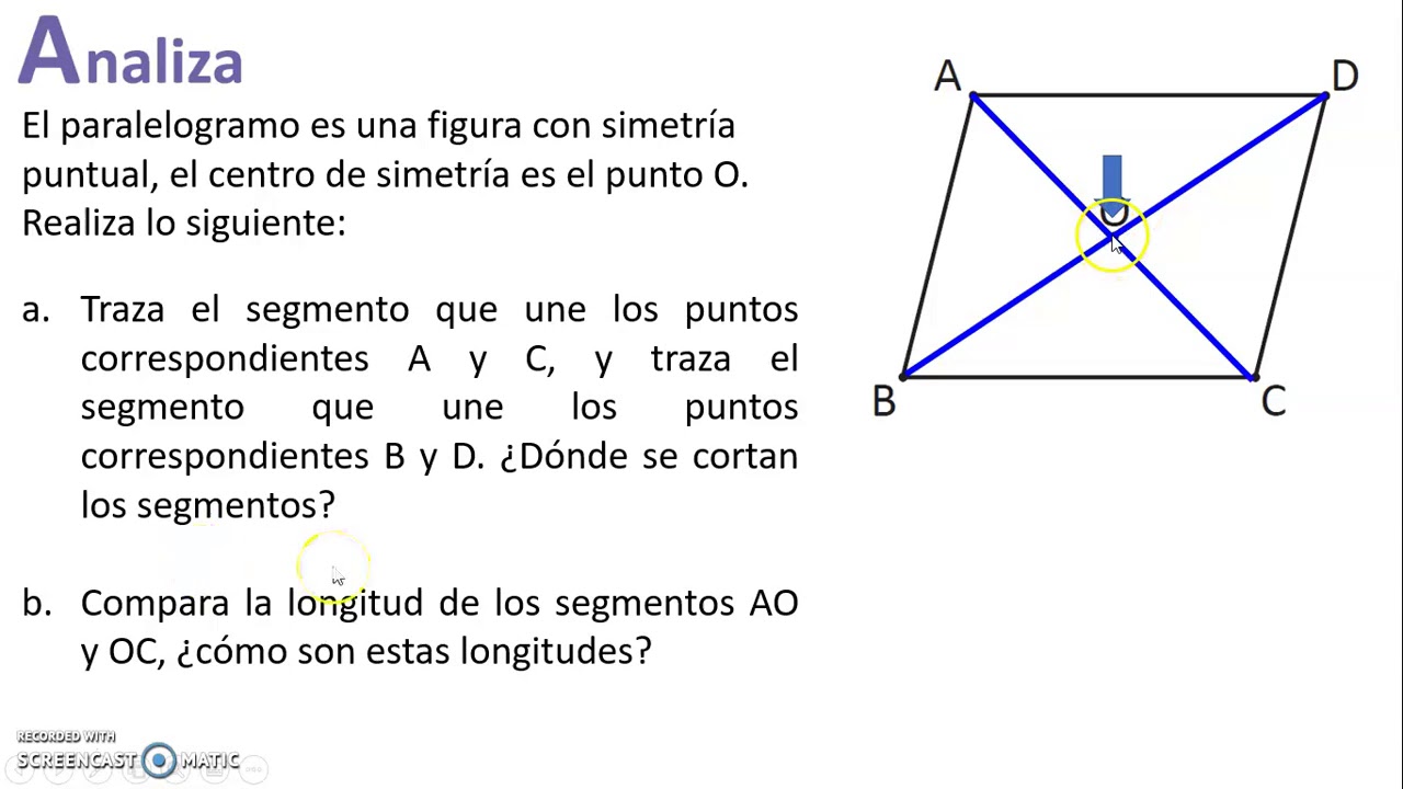 Sexto U10 2.4 Características de figuras con simetría puntual - YouTube
