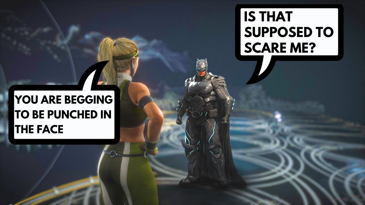 MK VS DC : Sonya Blade Vs Batman Intros Dialogues - YouTube